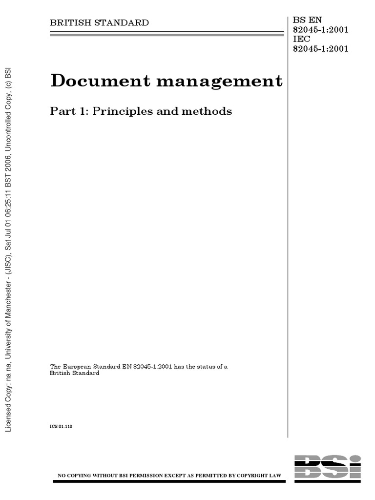 BS en 82045-1 | PDF | Metadata | International Electrotechnical Commission