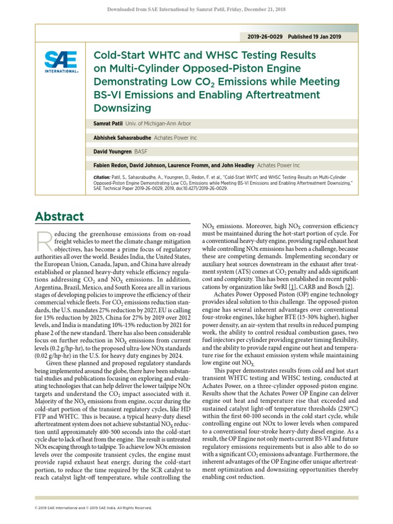 2019-26-0029Cold-Start WHTC and WHSC Testing Results | Download Free ...