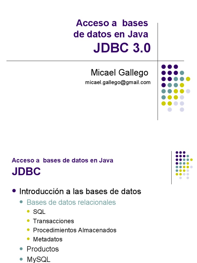 JDBC Completo | PDF | SQL | Mi sql