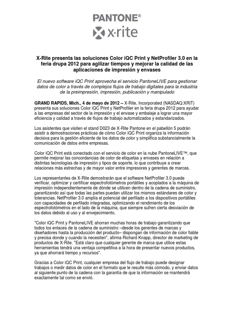 20120504035739XRG pr12011 Color iQC Print and NetProfiler 3.0 ES | PDF ...