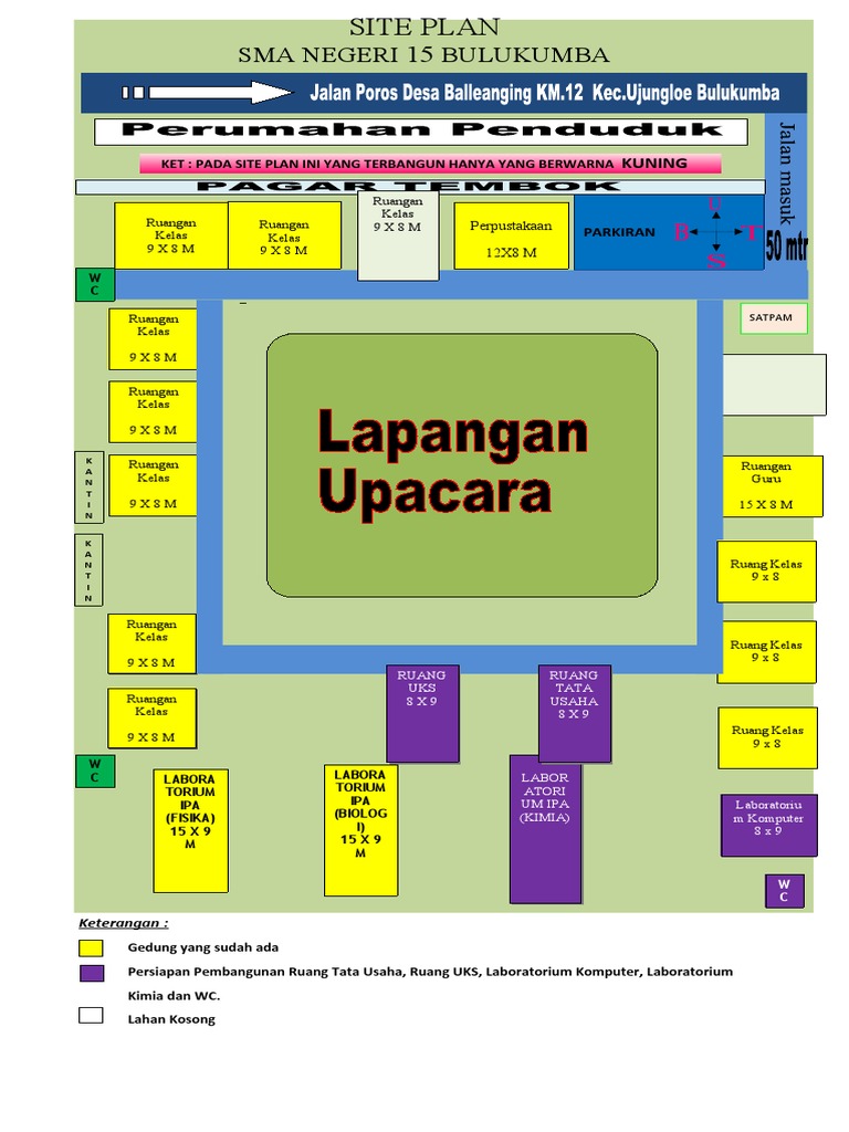 Site Plan SMA Negeri 15 Bulukumba | PDF