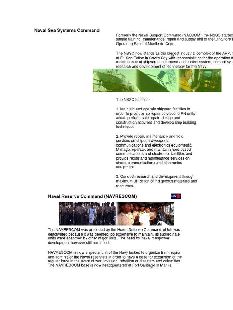 Philippine Navy - Naval Sea Systems Command | PDF | Navies | Military