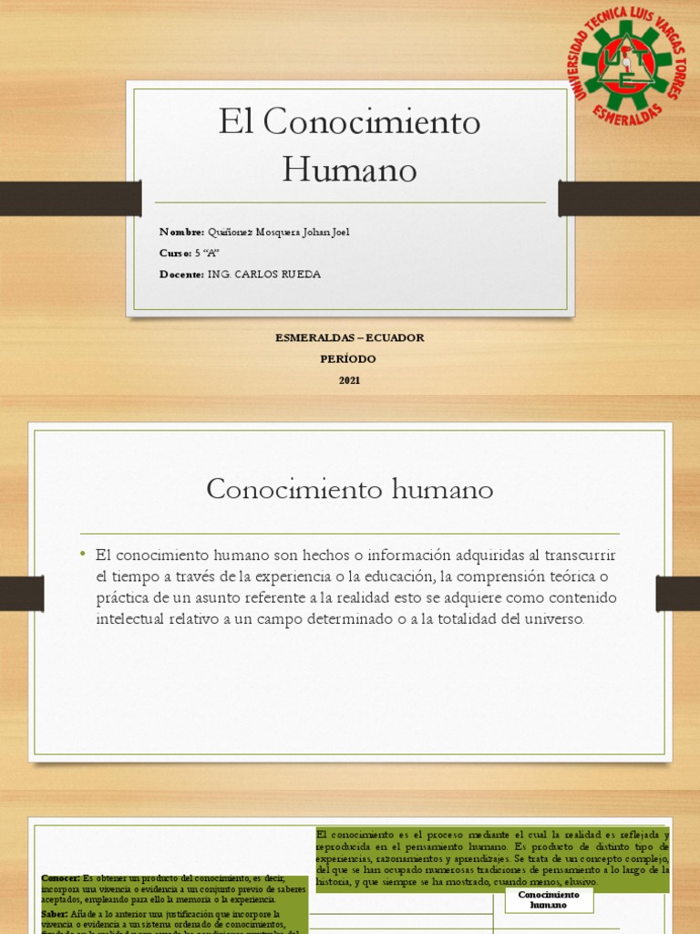 El Conocimiento Humano | PDF | Conocimiento | Evidencia