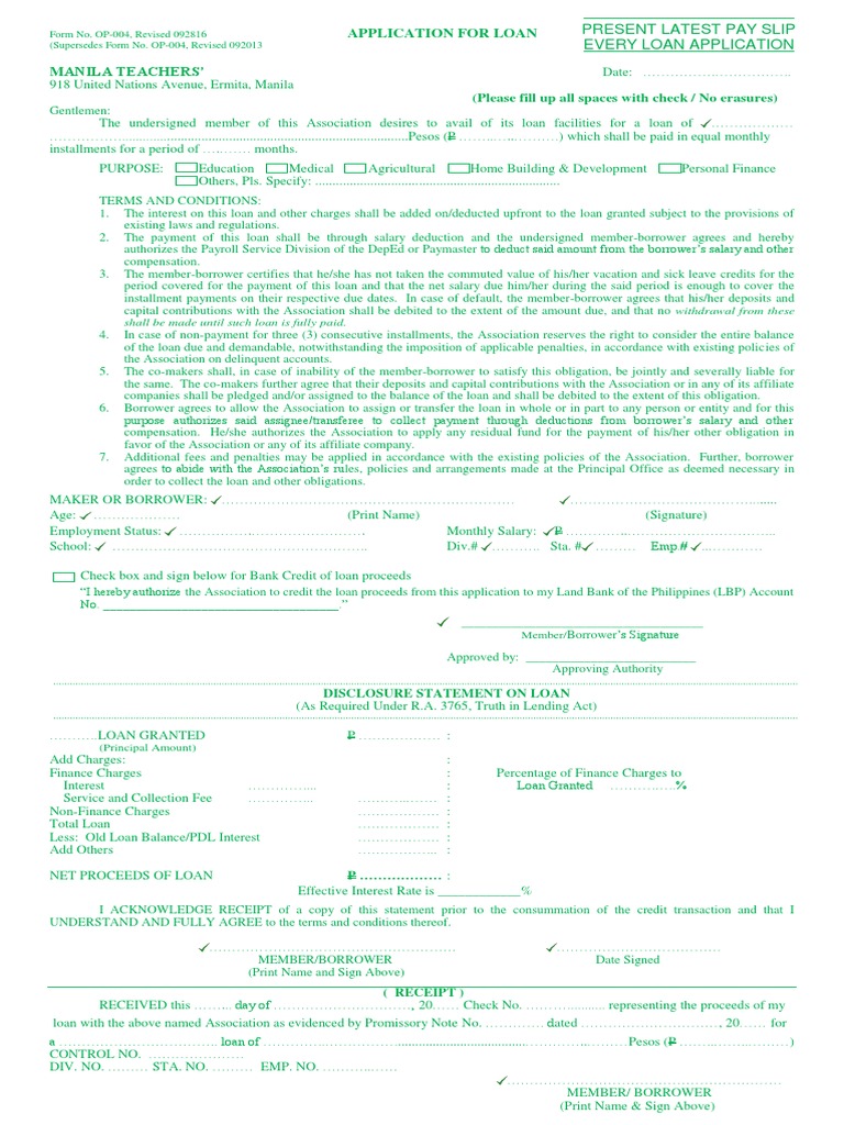 MAS Loan Application Form | PDF | Loans | Interest