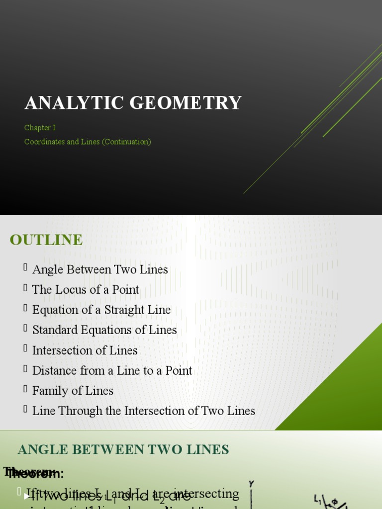 Analytic Geometry: Coordinates and Lines (Continuation) | PDF | Line ...