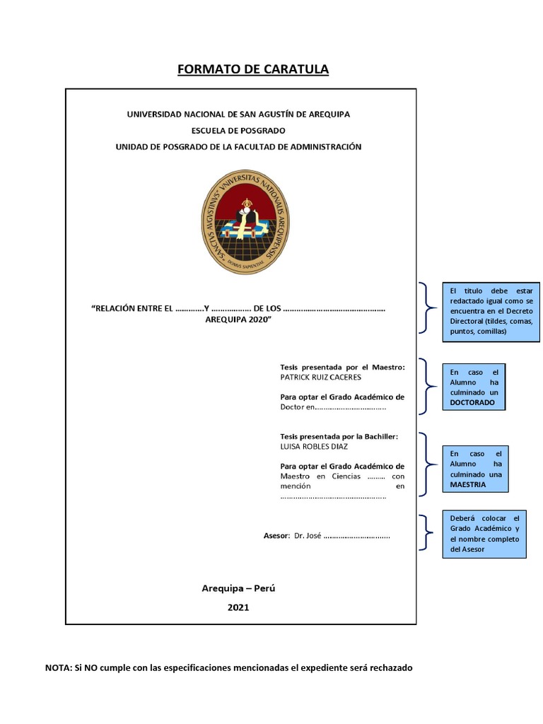 Formato de Caratula | PDF
