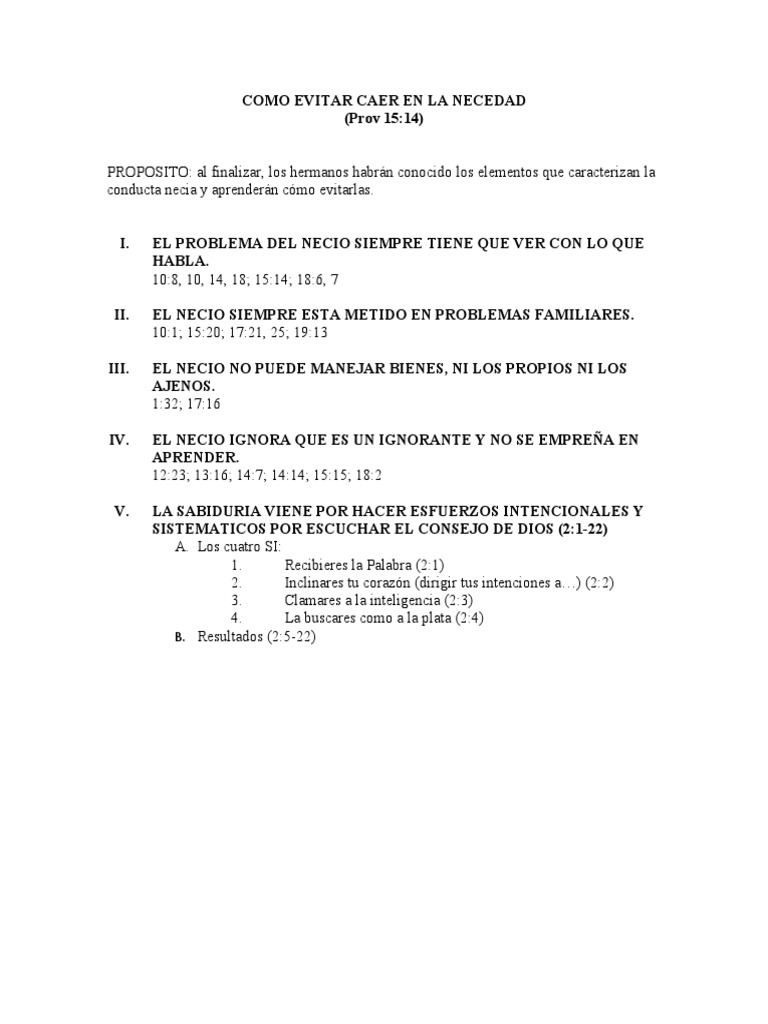 Cómo Evitar la Necedad en la Vida | PDF