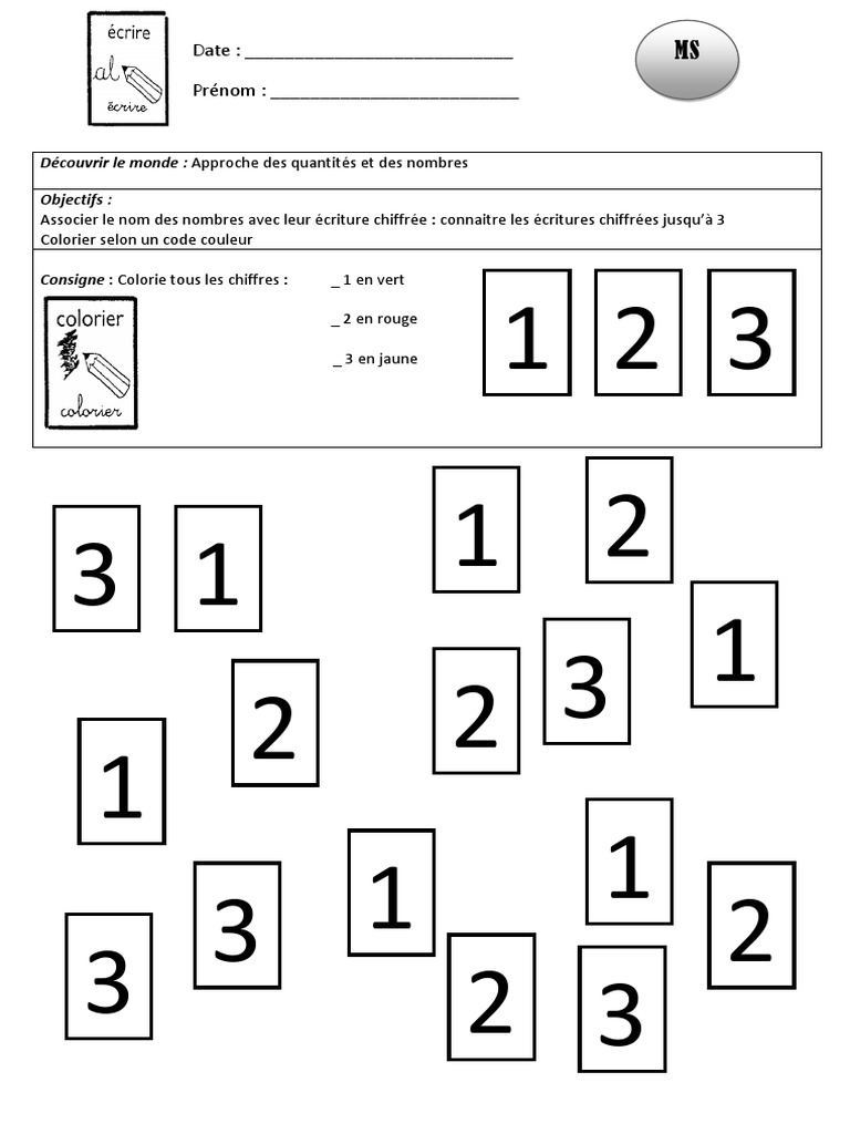 P3-Coloriage Codé Chiffres | PDF