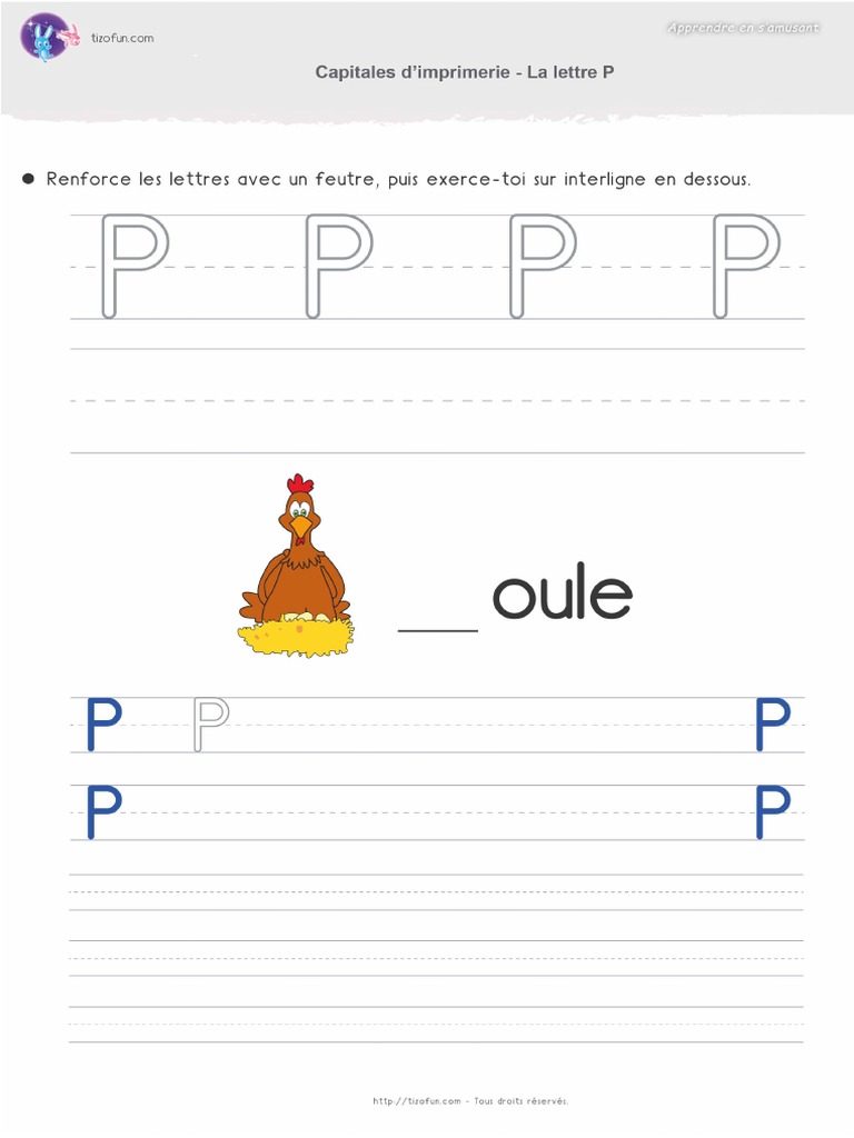 16 Fiche Maternelle Gs Feuille D Ecriture Alphabet Lettre P | PDF