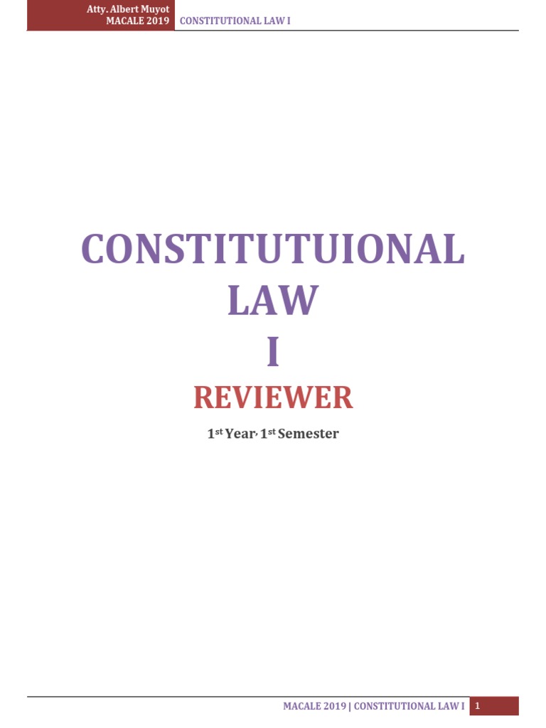 Consti I Reviewer (Macale 2019) | PDF | Constitutional Amendment | Constitution