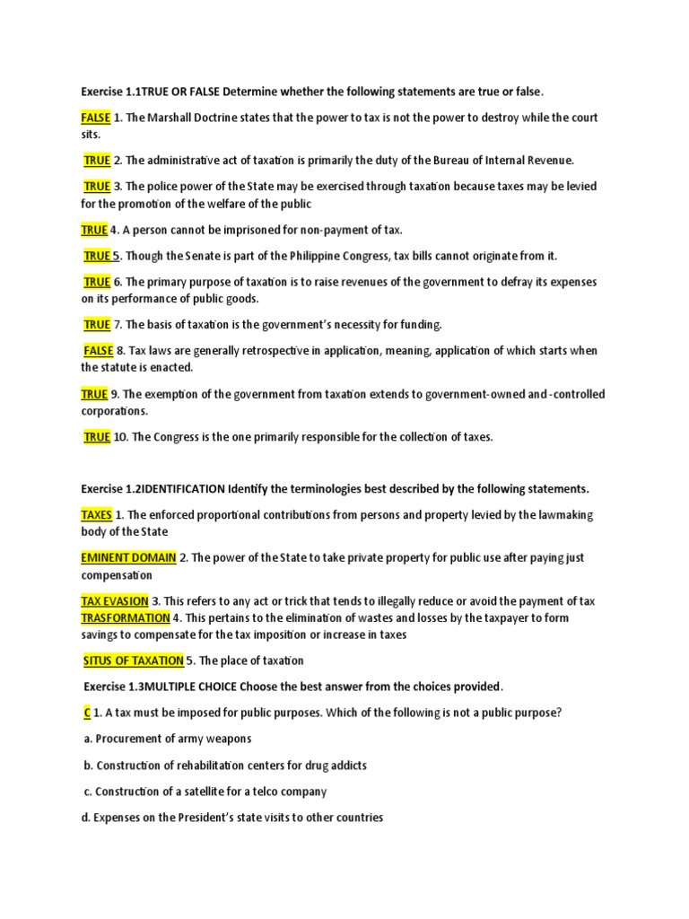 Income Tax Midterm Exam Review | PDF | Taxes | Tax Exemption