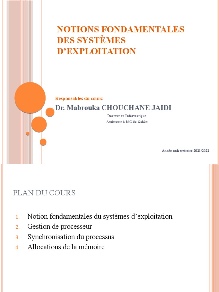 Cours SE - Chapitre1 | PDF | Système d'exploitation | Programmation