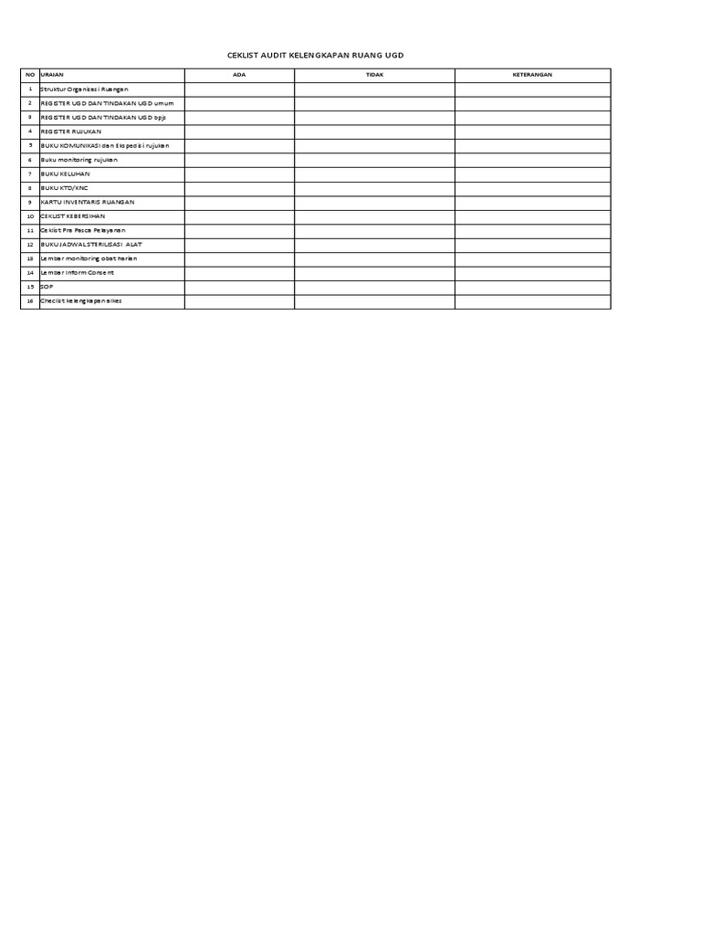 Ceklist Kelengkapan Dokumen | PDF