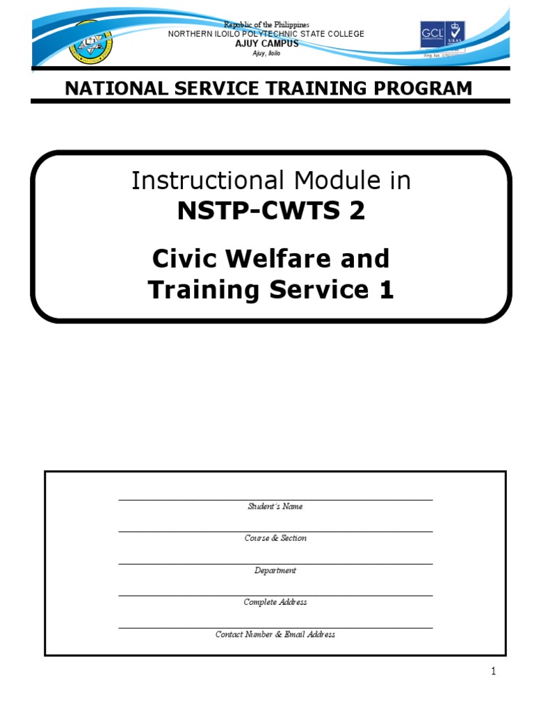 Instructional Module In: Nstp-Cwts 2 Civic Welfare and Training Service ...
