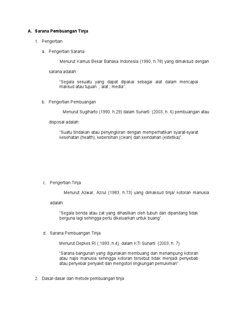 Sarana Pembuangan Tinja | PDF