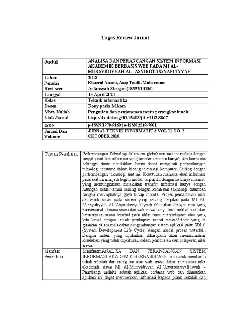 Tugas Review Jurnal | PDF | Komputer