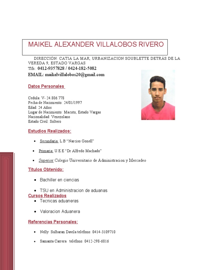 Maikel Villalobos Curriculum | PDF | Ciencias sociales
