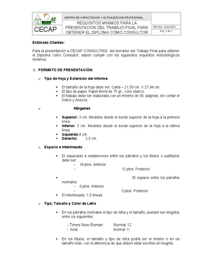 Formato de Presentacion | PDF | Comunicación escrita