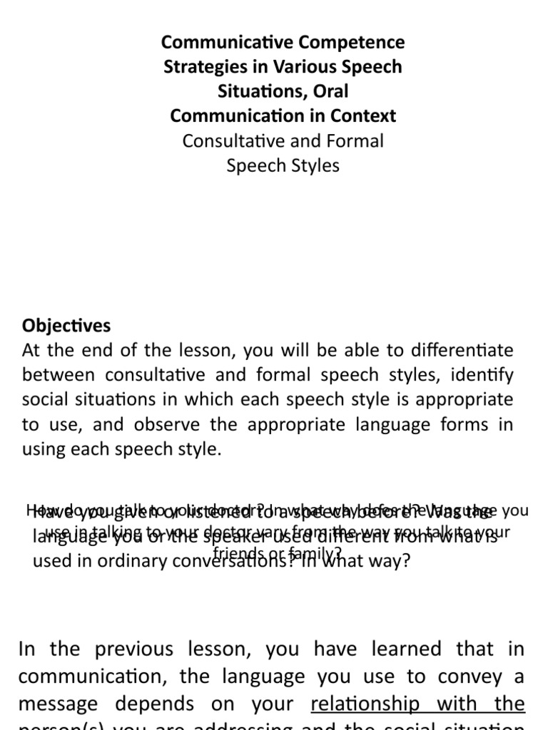 Consultative Speech | PDF | Conversation | Communication