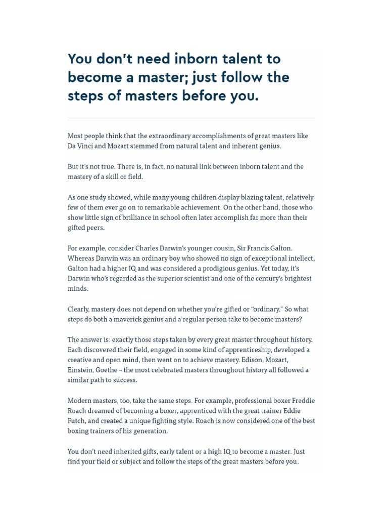 Mastery by Robert Greene | PDF