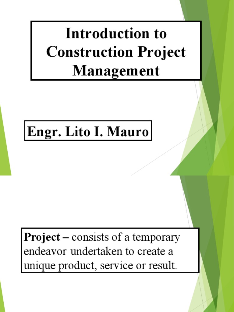Managing Construction Projects: An Introduction to Key Project ...