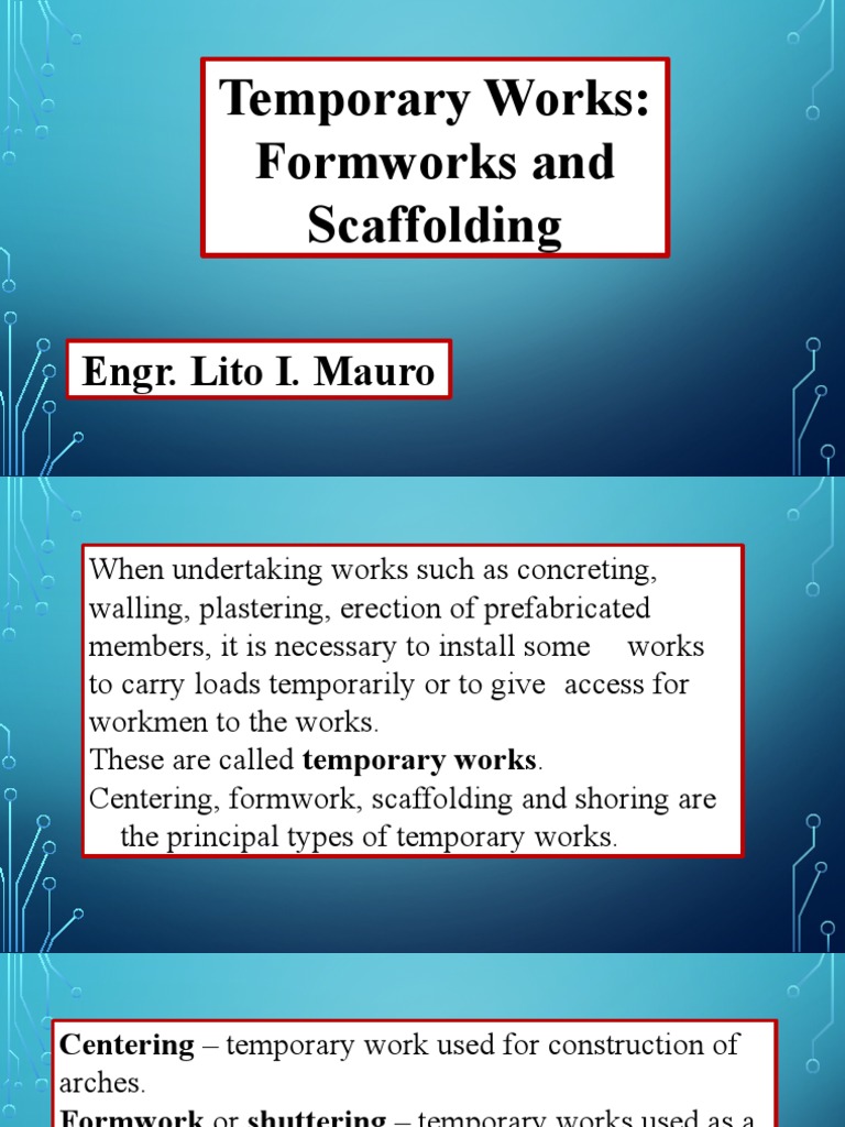 15-Formwork and Scaffolding | PDF | Scaffolding | Architecture