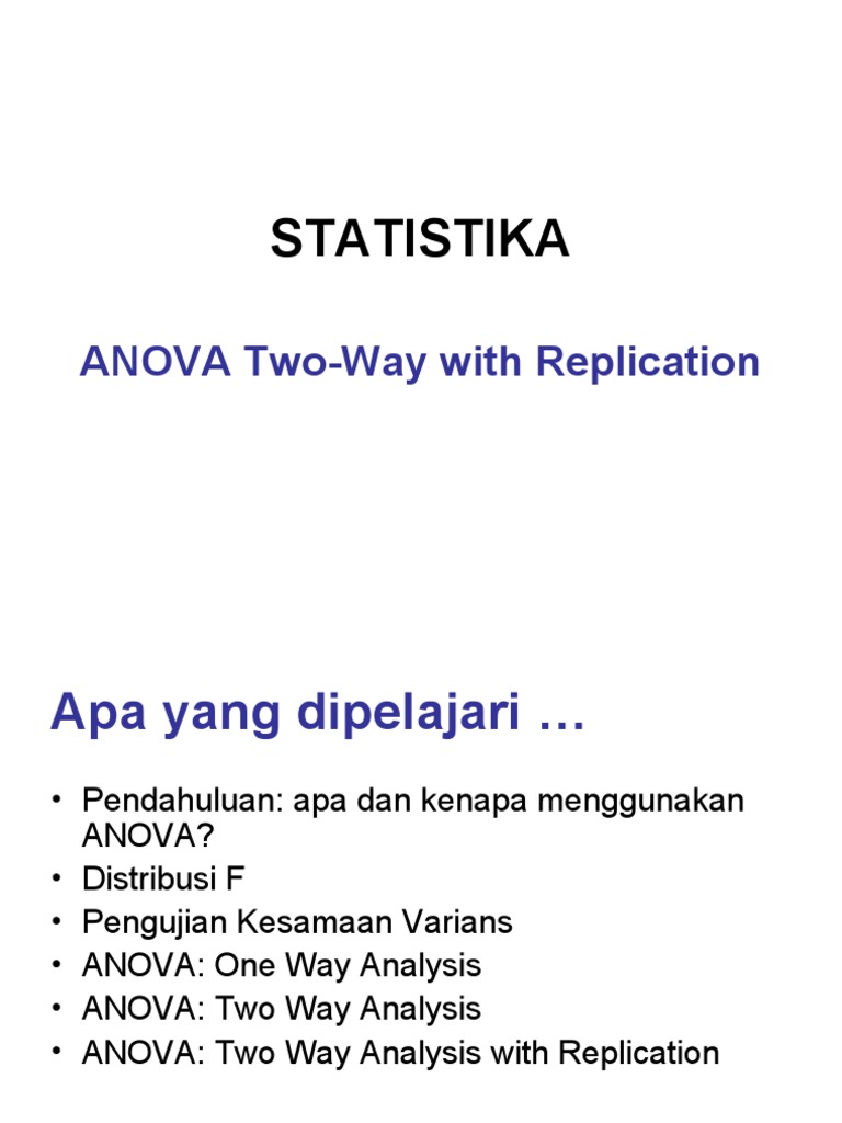Anova 2 Way With Replication | PDF | Analysis Of Variance | Mean ...