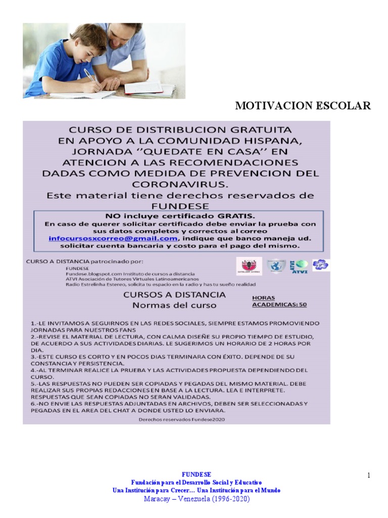 Curso de Motivacion Escolar | PDF | Motivación | Motivacional
