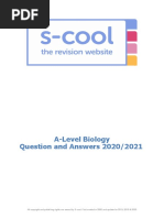 Edexcel A Level Biology Topic Checklist | PDF | Biology | Cell (Biology)