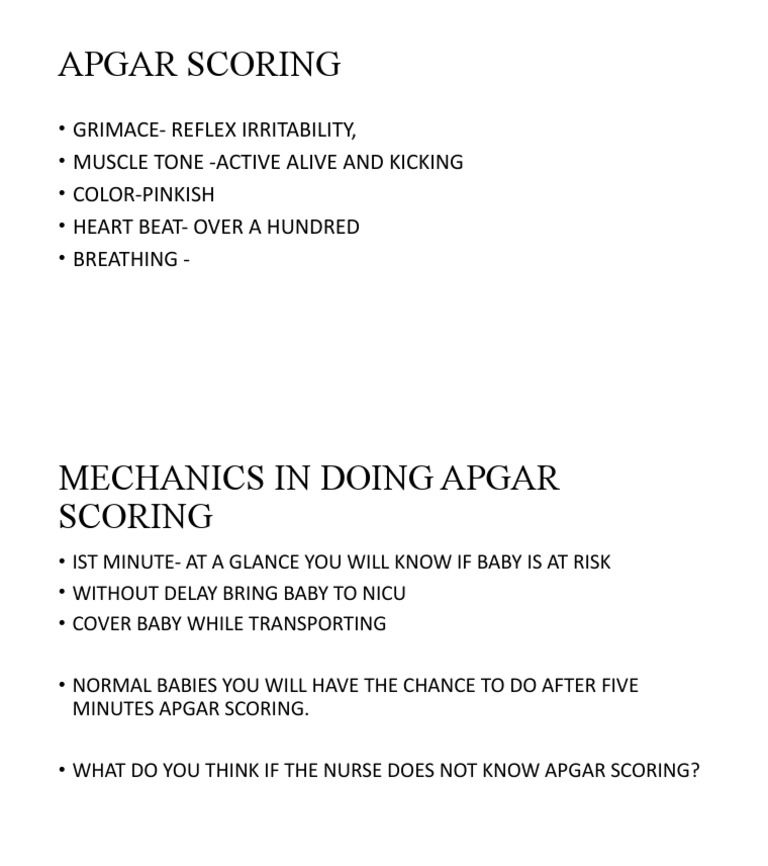 Apgar Report | PDF