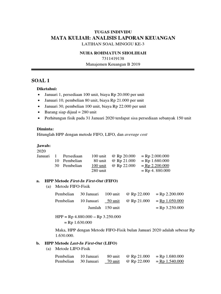 Soal 1 - Nuha Rohmatun Sholihah - 7311419138 | PDF