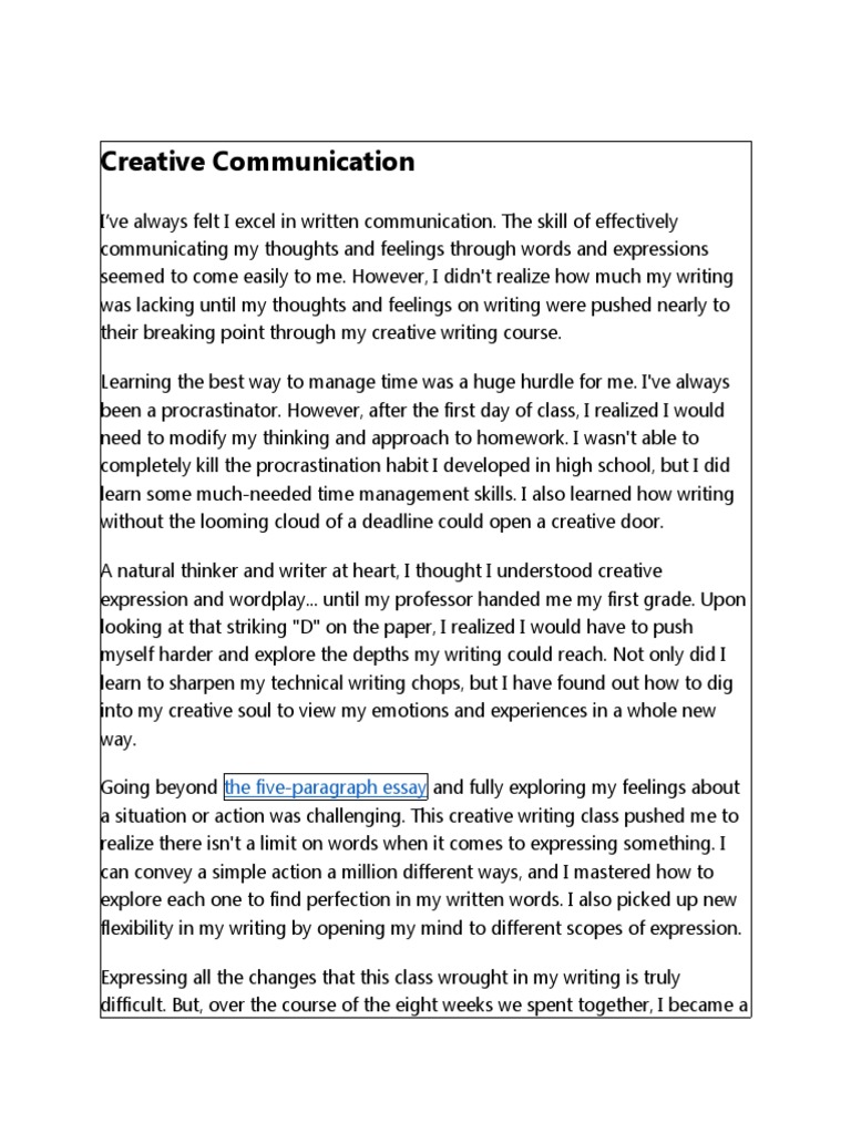 Creative Communication: The Five-Paragraph Essay | PDF