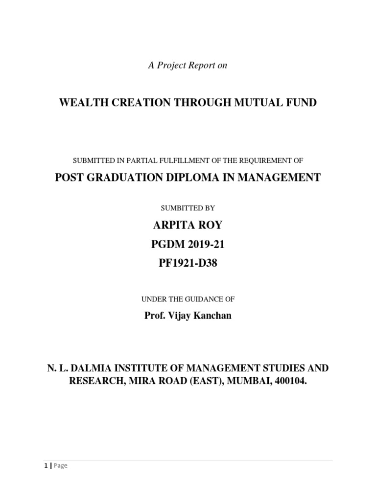 Wealth Creation Through Mutual Fund | PDF | Investing | Mutual Funds