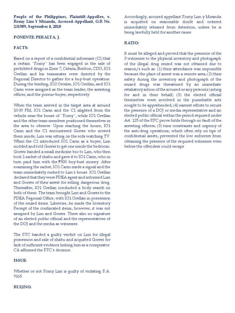 People of The Philippines Vs Lim | PDF | Government | Crime & Violence