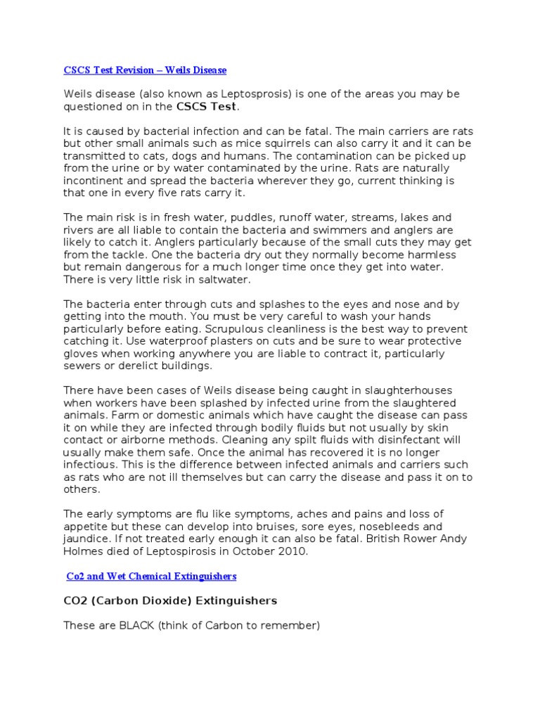 CSCS Test Revision | Download Free PDF | Fires | Chemistry