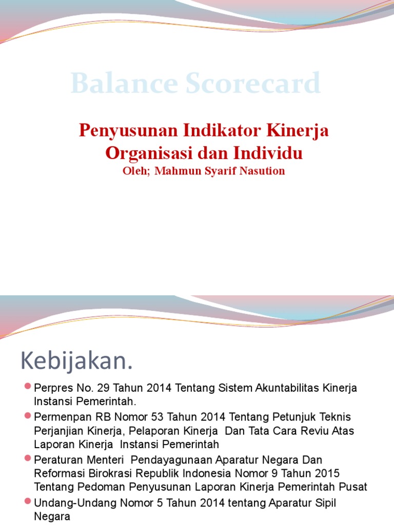Balance Score Card Indikator Kinerja Organisasi Dan Individu | PDF | Employment | Shareholder Value