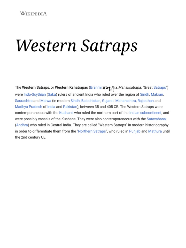Western Satrap | Download Free PDF | Ancient India