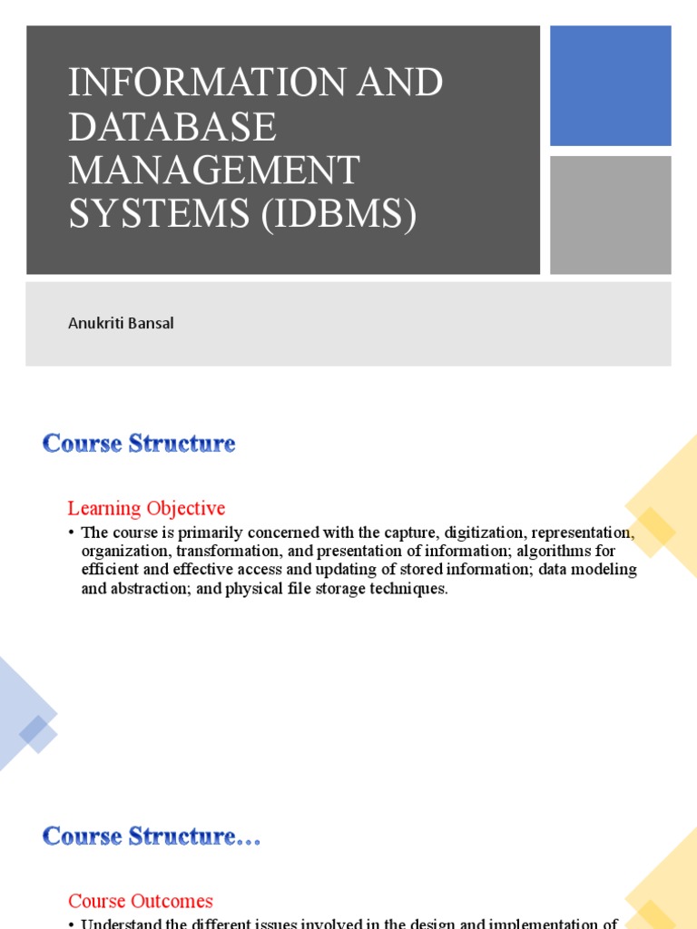 Idbms Till 10 Sept | PDF | Relational Database | Databases