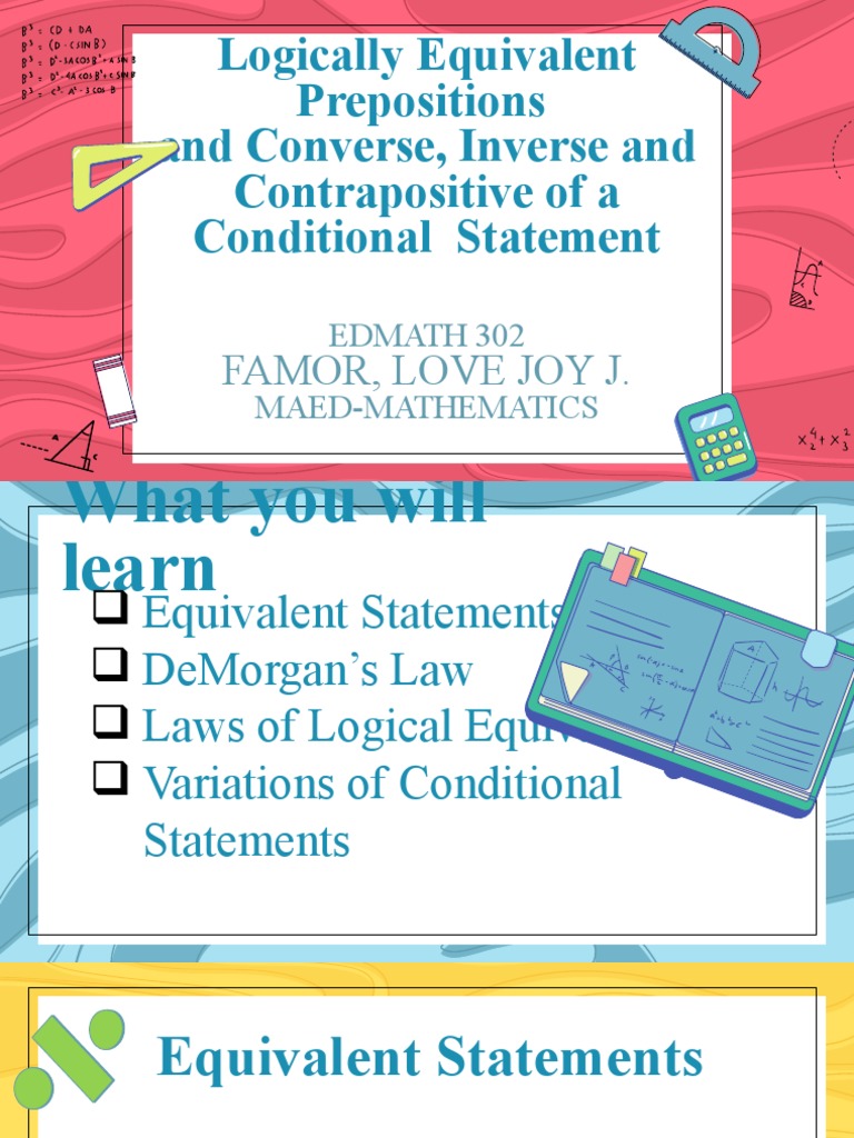 Logically Equivalent Prepositions and Converse, Inverse and ...