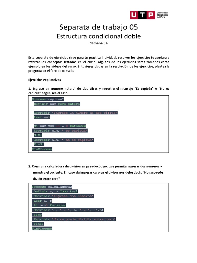 Ejercicios de Estructura Condicional Doble | PDF | Informática