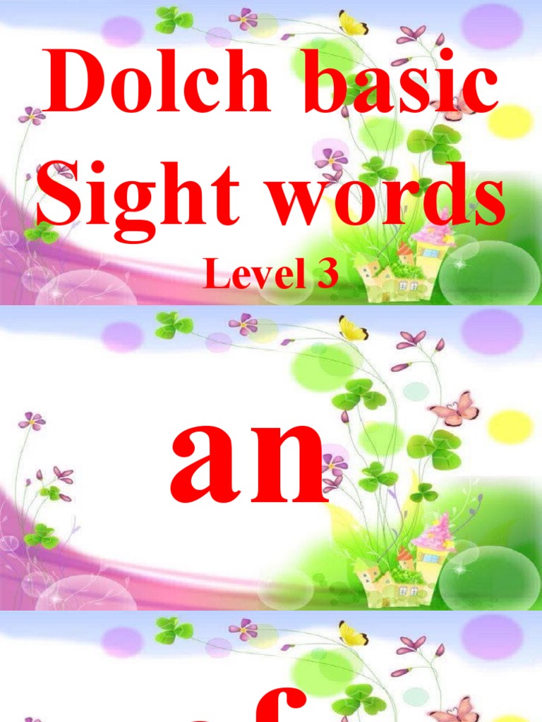 Dolch Basic Sight Words Level 3 | PDF