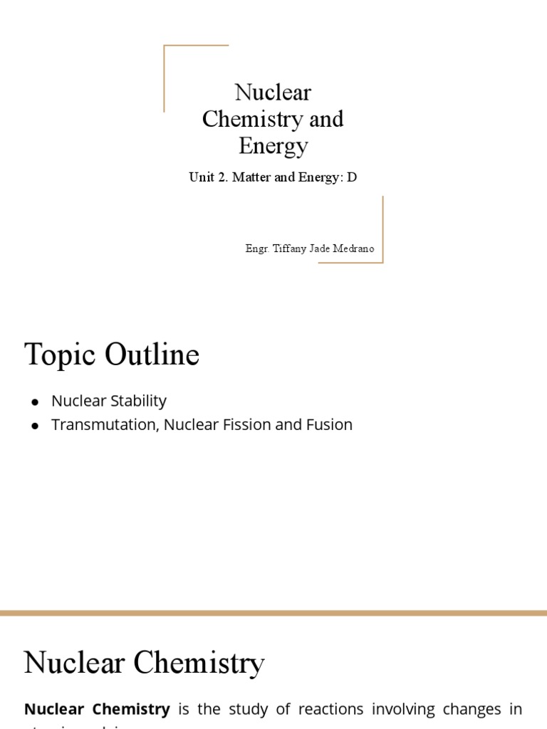 Nuclear Chemistry: Stability & Reactions | PDF | Nuclear Physics ...