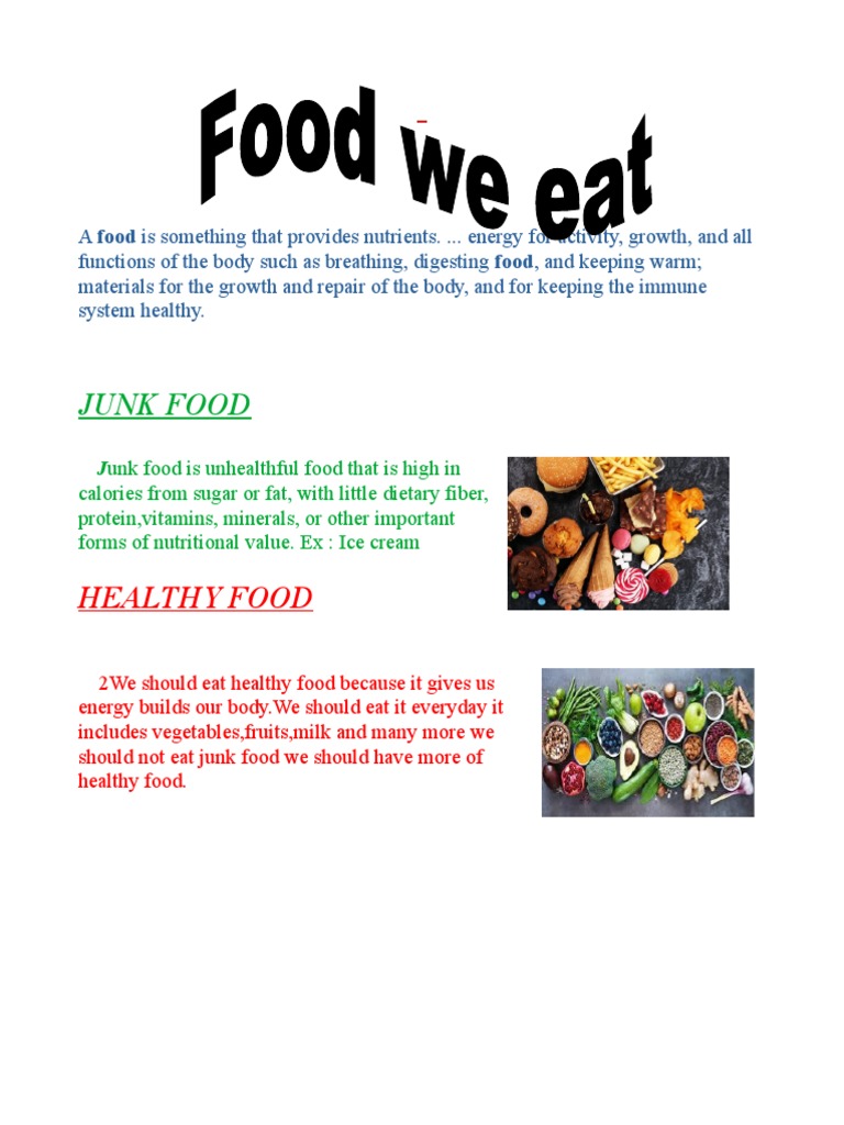 Food We Eat Class 3 | PDF