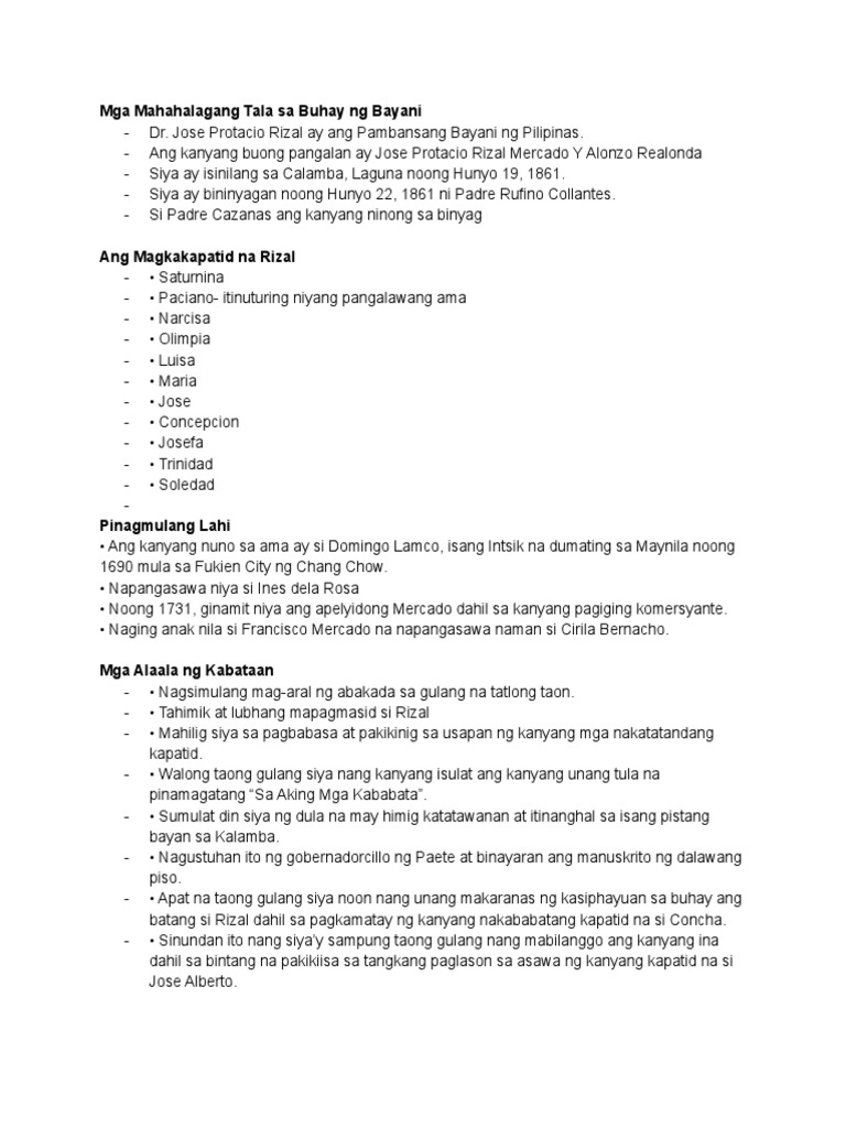 Biography of Dr. Jose Rizal | PDF