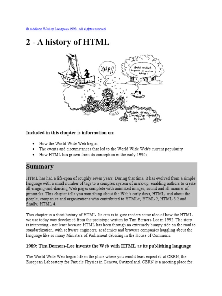 2 - A History of HTML: Included in This Chapter Is Information On | PDF ...