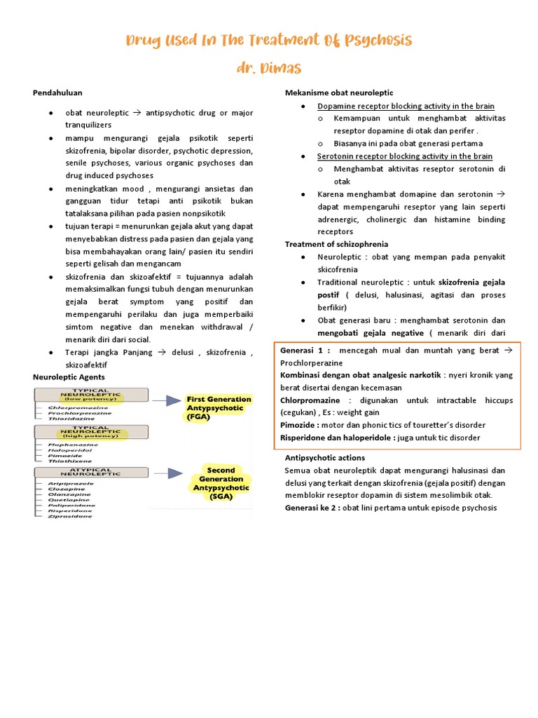 Obat Antipsikotik untuk Psikosis dan Skizofrenia | PDF