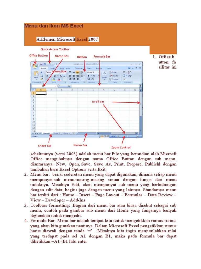 Menu dan Ikon dalam Microsoft Excel | PDF
