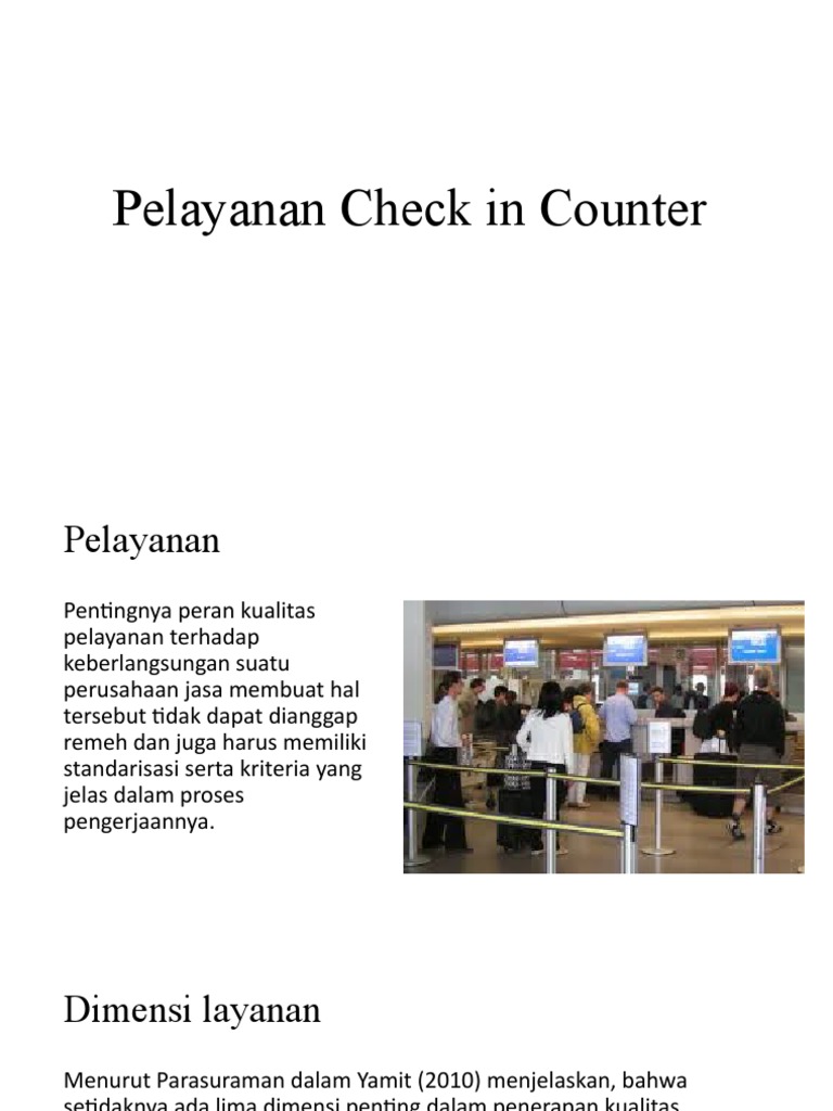 [JUDUL]: Standar Pelayanan Check in Counter | PDF