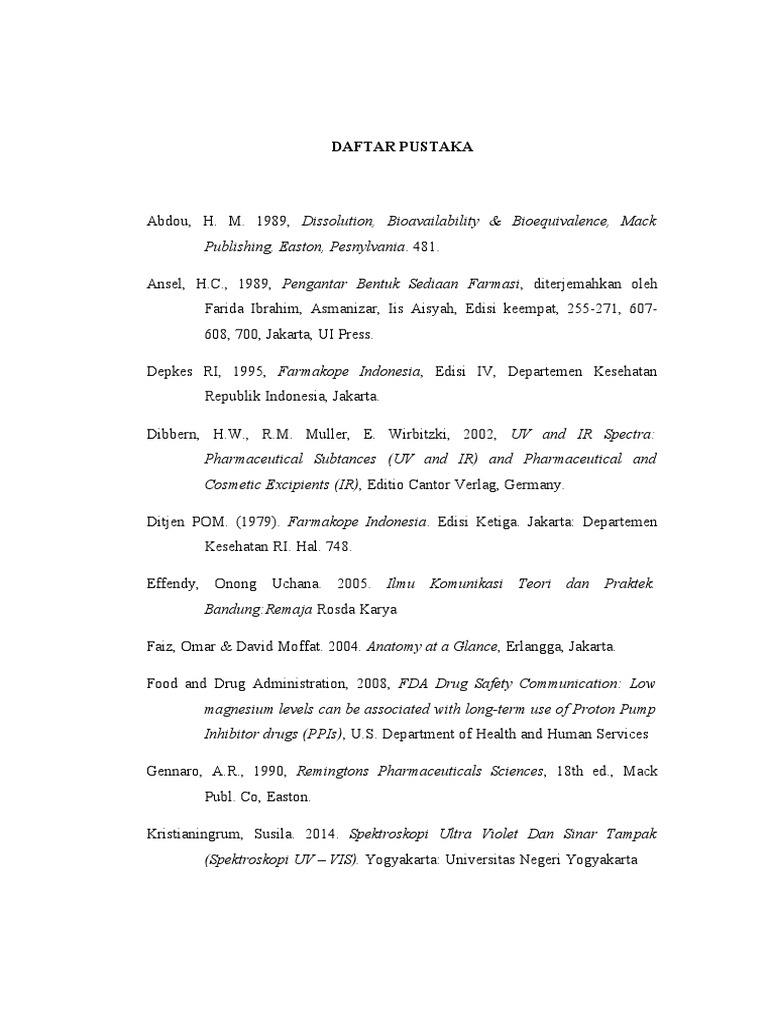 (Disolusi Obat) Daftar Pustaka | PDF | Pengembangan Diri | Kesehatan Holistik