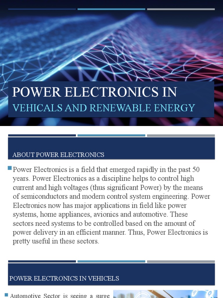 Power Electronics In: Vehicals and Renewable Energy | PDF | Power ...